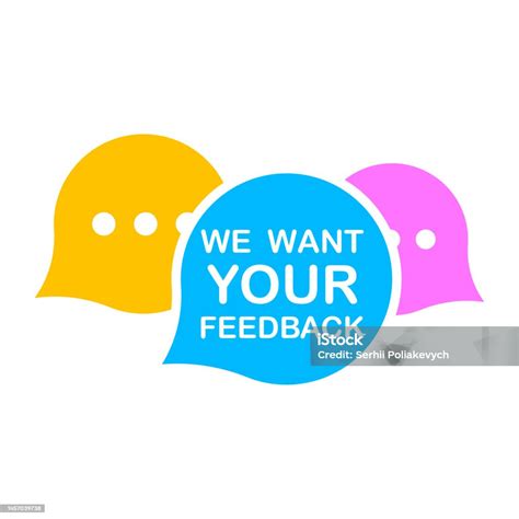 우리는 당신의 피드백 메시지를 원합니다 클라이언트 의견 고객 지원 웹 사이트 벡터 그림입니다 고객에 대한 스톡 벡터 아트 및