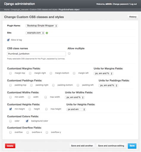 Customize Css Classes And Inline Styles — Djangocms Cascade 0130