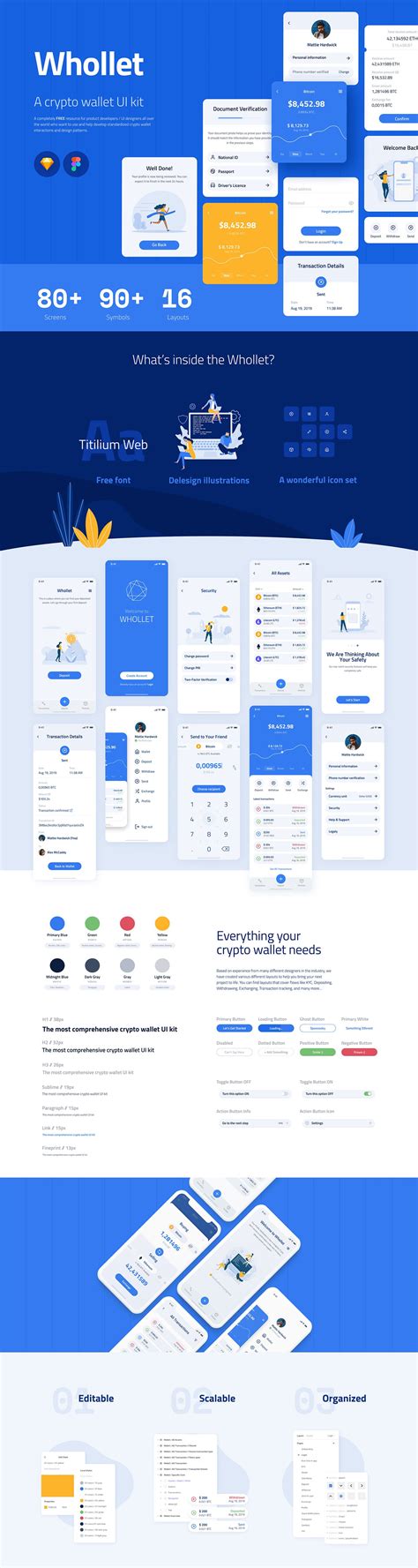 Free Comprehensive Crypto Wallet UI Kit Free Design Resources