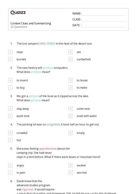50 Summarizing Worksheets For 7th Grade On Quizizz Free And Printable