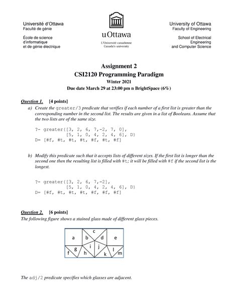 Assign 2 Prolog Create The Greater3 Predicate That Verifies If Each