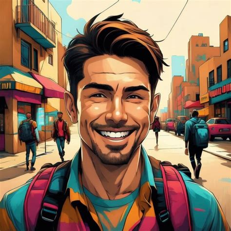 Premium AI Image | Traveler guy with backpack