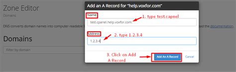 how to add a record in cpanel dns voxfor