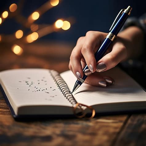 Premium Ai Image Beauty Woman Hand Writing Something