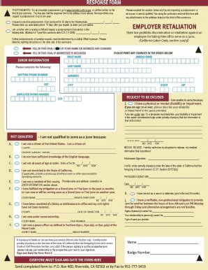 2012 2026 Ca Employer Retaliation Response Form Blank Fillable