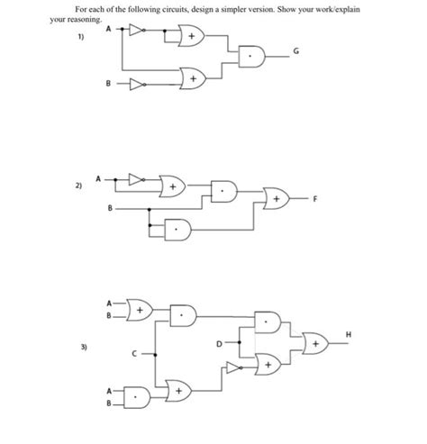 solved for each of the following circuits design a simpler