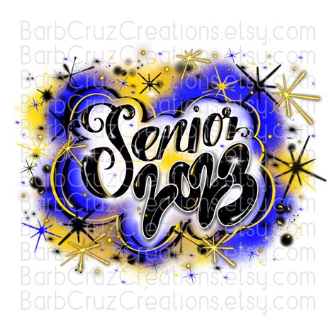 Senior 2023 High School Class Of 2023 Airbrush Sublimation Design