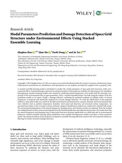 (PDF) Modal Parameters Prediction and Damage Detection of Space Grid ...
