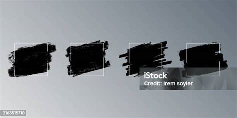 브러시 스트로크 벡터 디자인과 함께 사각형 흰색 프레임 세트 가장자리에 대한 스톡 벡터 아트 및 기타 이미지 가장자리 질감 대조 Istock