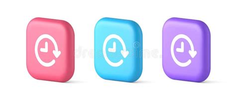 clock in circle arrow button time countdown deadline chronometer 3d