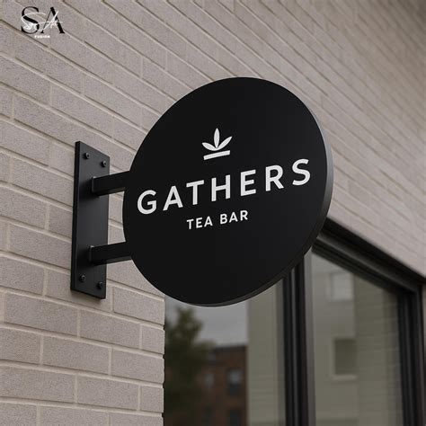 Custom Round Blade Sign For Business Double Sided Hanging Metal