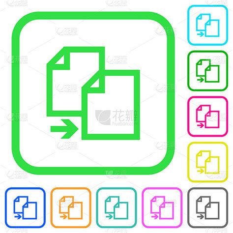 复制项目生动的彩色平面图标图标