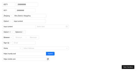 输入框组合 Ant Design Vue406 Codesandbox