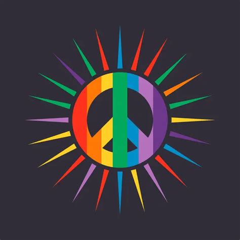 Rainbow Peace Signs Background