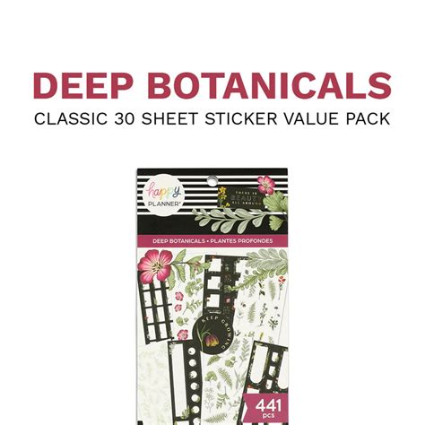 Value Pack Stickers Deep Botanicals Floral Happy Planner