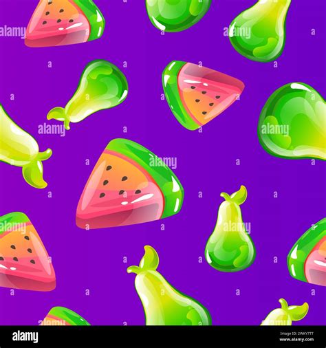 Watermelon And Pear Candy Pattern Stock Vector Image And Art Alamy