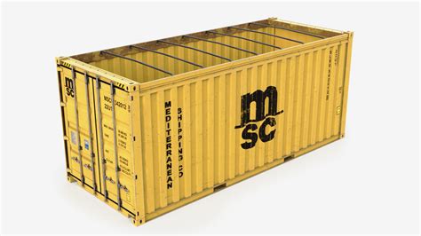 20ft Msc Open Top Shipping Container 3d Model Cgtrader