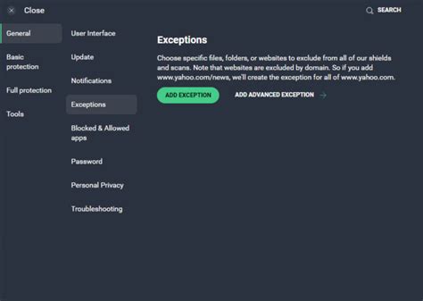 Configuring Antivirus Exceptions