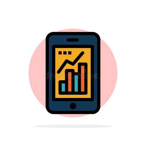 Graph Analytics Info Graphic Mobile Mobile Graph Abstract Circle Background Flat Color Icon
