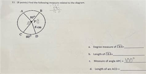 solved 11 8 points find the following measure related to