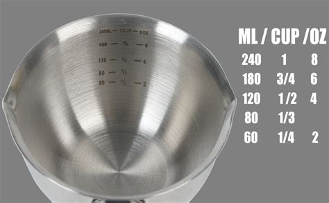 Dotinghux 1 Cup Stainless Steel Measuring Cup 3 Types Of