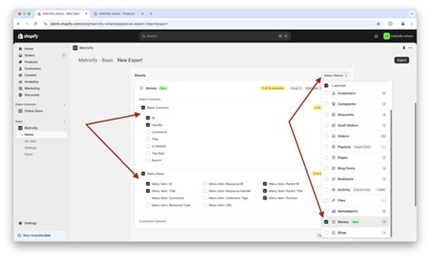 bulk move and rearrange positions of shopify navigation menu items