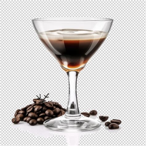 Premium PSD | Espresso martini cocktail isolated on transparent background generative ai