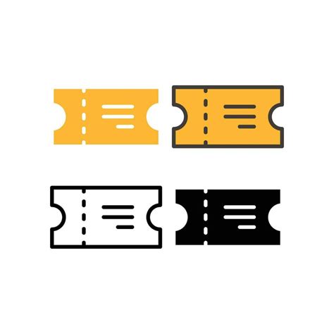 Cinema Or Movie Ticket Symbol For Entry And Entrance Permission Yellow