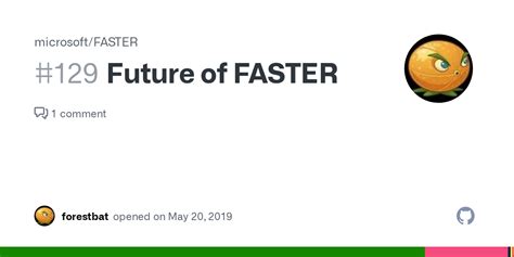 future of faster · issue 129 · microsoft faster · github