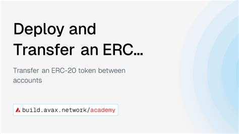 Deploy And Transfer An Erc 20 Token Avalanche Builder Hub