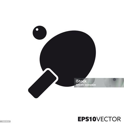 Table Tennis Paddle And Ball Vector Glyph Icon Stock Illustration