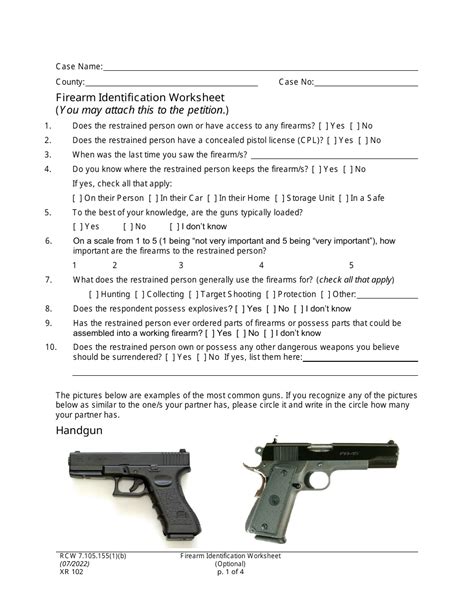 Form Xr102 Download Printable Pdf Or Fill Online Firearm Identification