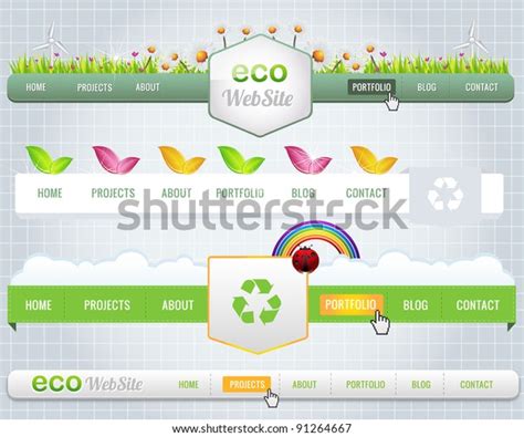 Web Elements Vector Header Navigation Templates Stock Vector Royalty