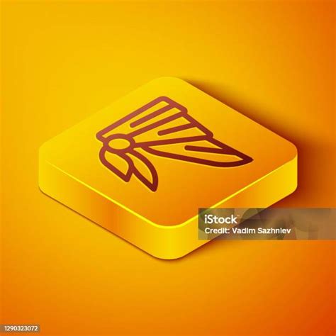 주황색 배경에 고립 된 등색 라인 반다나 또는 바이커 스카프 아이콘 노란색 사각형 버튼입니다 벡터 0명에 대한 스톡 벡터 아트 및 기타 이미지 Istock