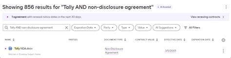Perform A Keyword Search Using Boolean Operators To Locate Agreements