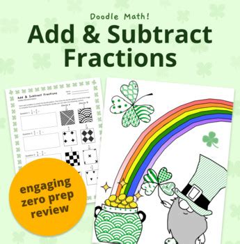 Adding And Subtracting Unlike Fractions Doodle Math Twist On Color By Number