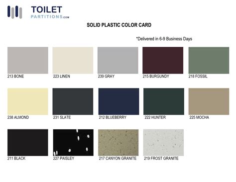 Toilet Color Chart 1650x1275
