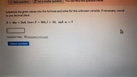 Solved Substitute The Given Values Into The Formula And Chegg Com