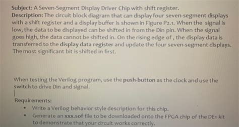subject a seven segment display driver chip with