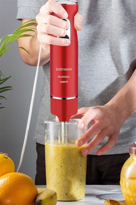 Multimix Kırmızı 1000W 4 Bıçaklı Paslanmaz Çelik El Blender