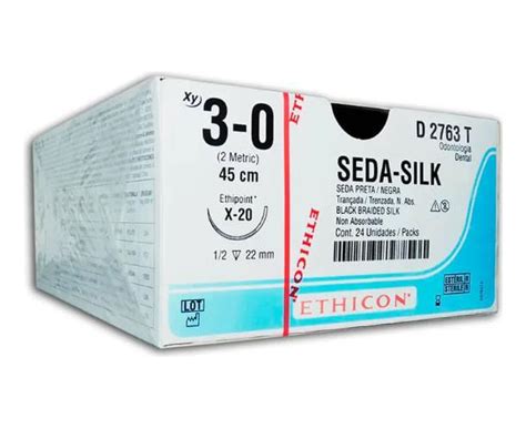 Fio De Sutura Seda 30 Preta Trançada Ethicon Dentalshop