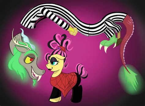 Safe Artist Pawer Discord Fluttershy Draconequus Pony G Beetlejuice