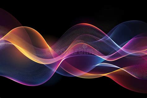 Dynamic Abstract Waves In Vibrant Colors On A Dark Background Stock Image Image Of Technology
