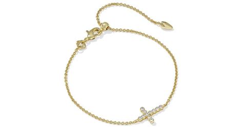 Kendra Scott Cross Crystal Tennis Bracelet In Metallic Lyst