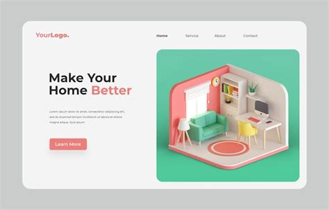 Premium Psd Workspace Isometric 3d Illustration Landing Page