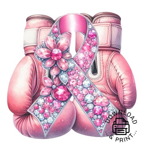Breast Cancer Clipart Pink Ribbon Boxing Gloves Clipart Pink Boxing