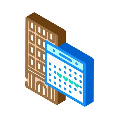 Reservation Hospitality Hotel Isometric Icon Vector Illustration Stock