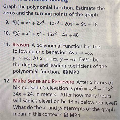 Solved Graph The Polynomial Function Estimate The Zeros And The Turning Points Of The Graph 9