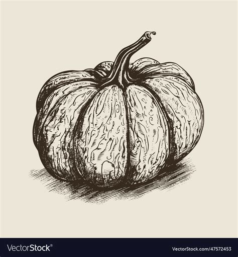 Squash Drawing Isolated Hand Drawn Engraved Style Vector Image