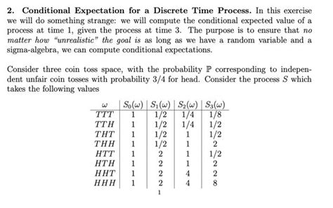 Solved 2 Conditional Expectation For A Discrete Time